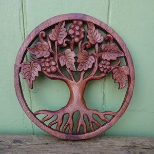 Handmade Tree of Life Wall Hanging/plynth Made From Reclaimed Mahogany ...