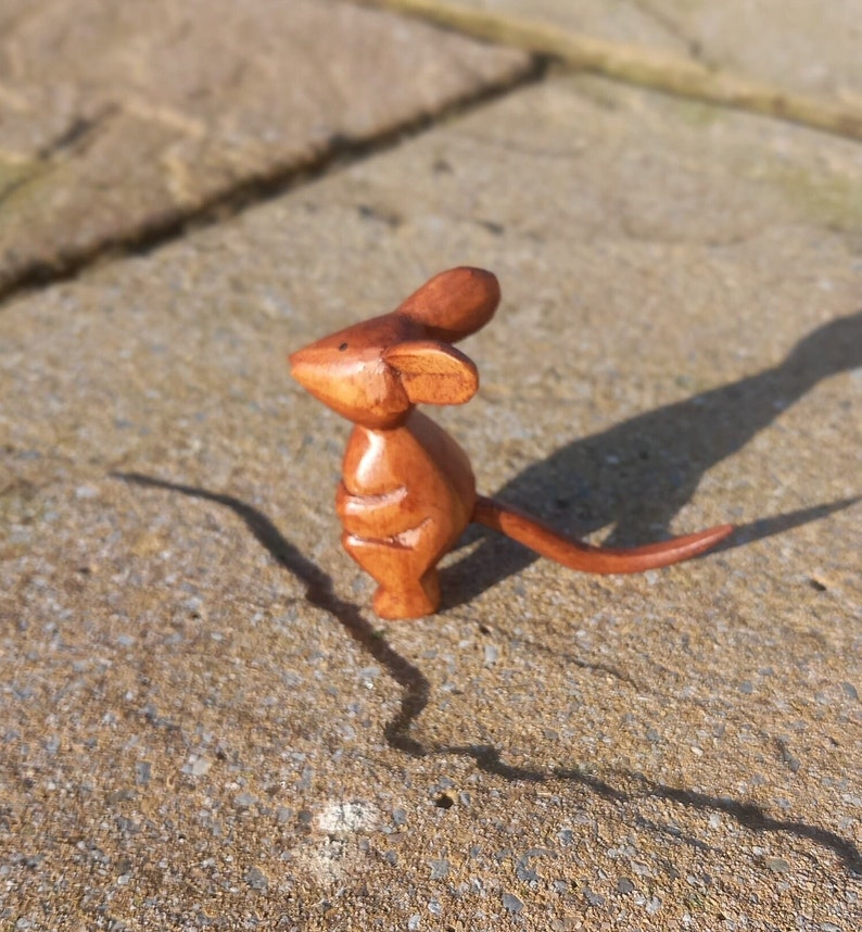 Small Cute Handmade Wooden Mouse Handcarved to a High Standard Looking ...