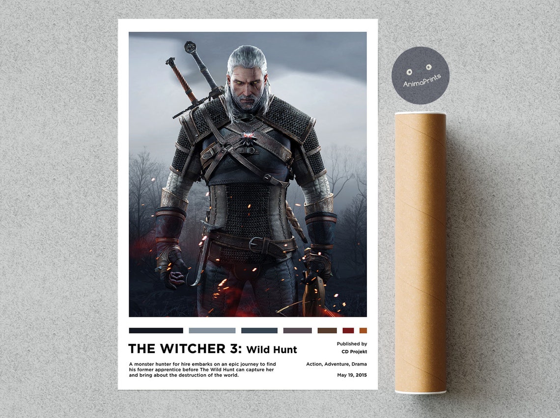 The Witcher 3 Poster Video Game Poster Minimalist Gaming Art | Etsy