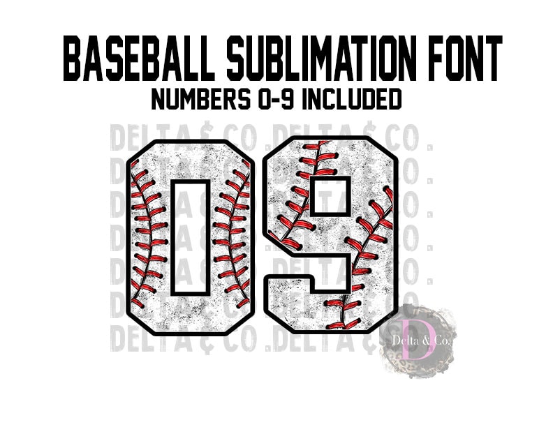 Baseball Numbers Digital PNG File - Etsy