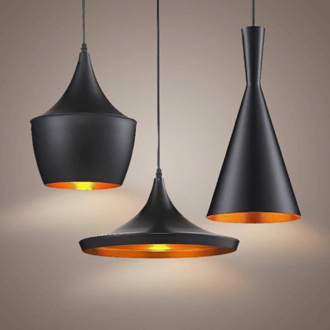 Tulip Metal Cone Hanging Light - Etsy