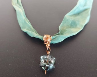 Silk Ribbon Necklace | Etsy