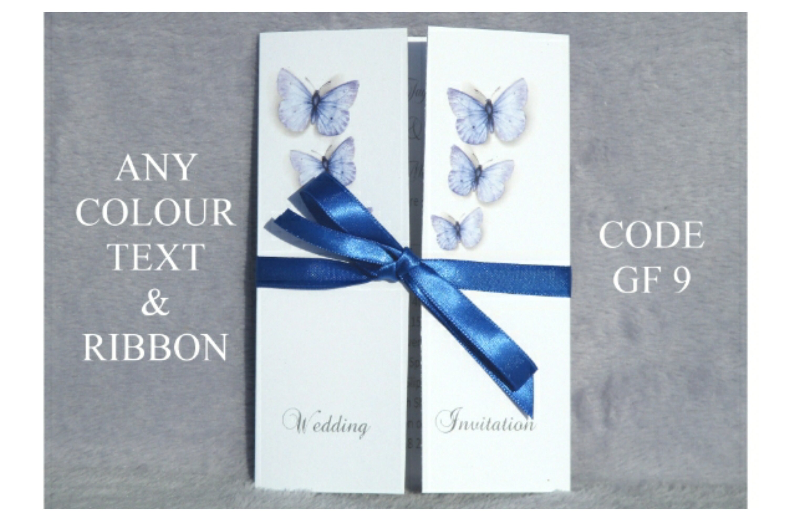 Personalised Gatefold Wedding Invitation Cards Ribbon Printed - Etsy