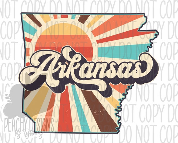 Retro Arkansas Png Arkansas State Png AR Clipart - Etsy