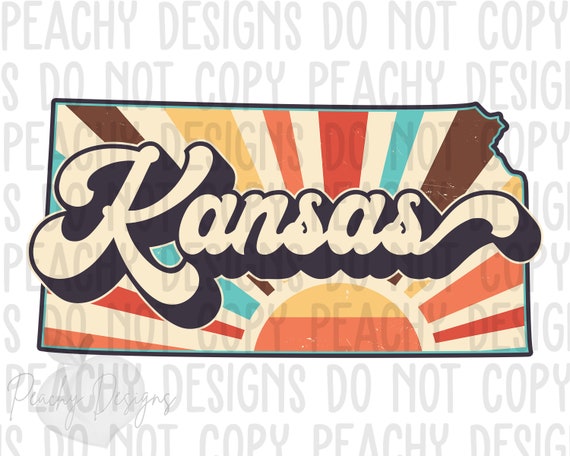 Retro Kansas Png Kansas State Png KS Clipart Sublimation - Etsy