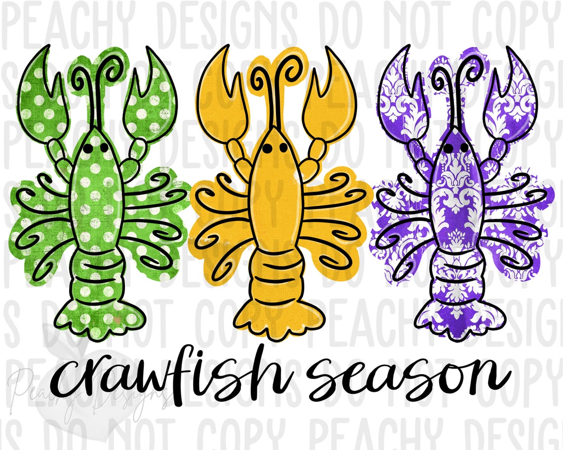 Crawfish Season Png Mardi Gras Png Crawfish Clipart | Etsy