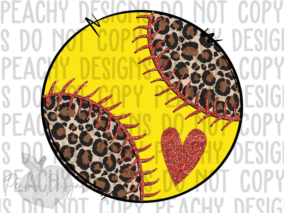 Softball Sublimation, Leopard Softball Png, Digital Download, Love ...
