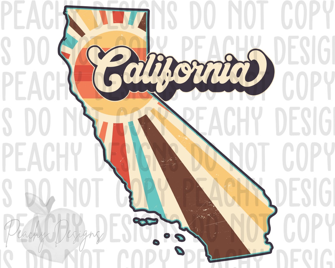 Retro California Png, California State Png, California Clipart ...