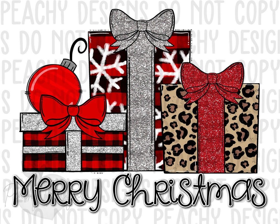 Merry Christmas PNG, Christmas Packages, Digital Download Design, DTG ...