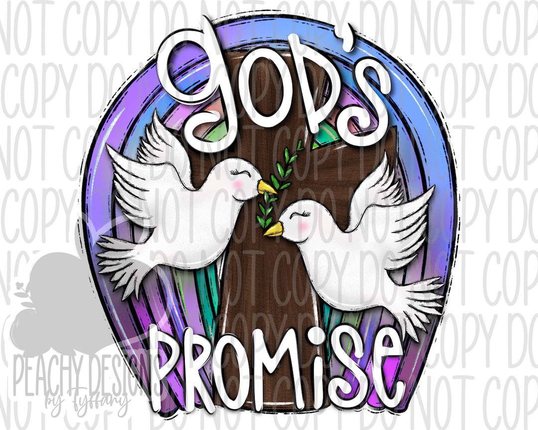 Gods Promise Png, Doves and Rainbow Design, Digital Download ...