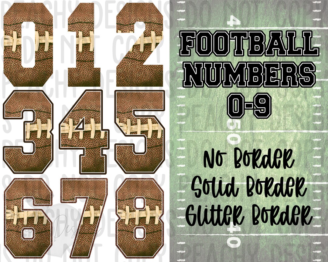 Football Numbers Font Png, Football Clipart, Football, Football ...