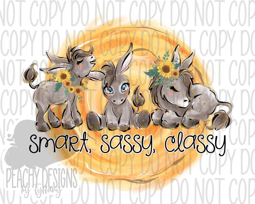 Sweet Sassy Classy Png, Donkey Design, Cute Donkeys, Sublimation ...