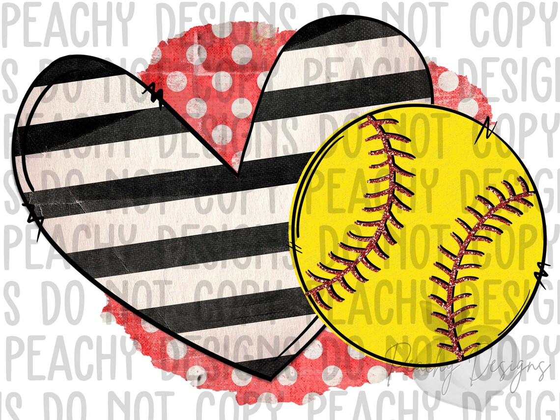 Softball Sublimation Softball Png Digital Download Love - Etsy