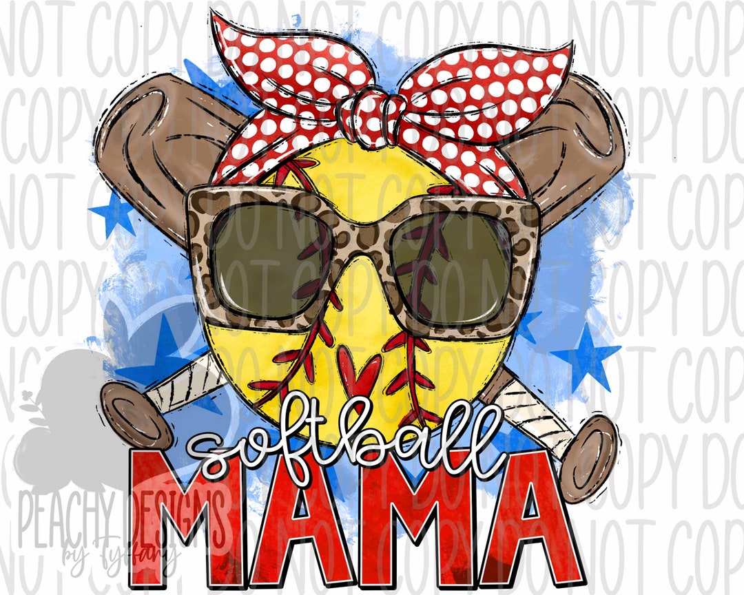 Softball Mama Png, Softball Clipart, Softball Sublimation, Digital ...