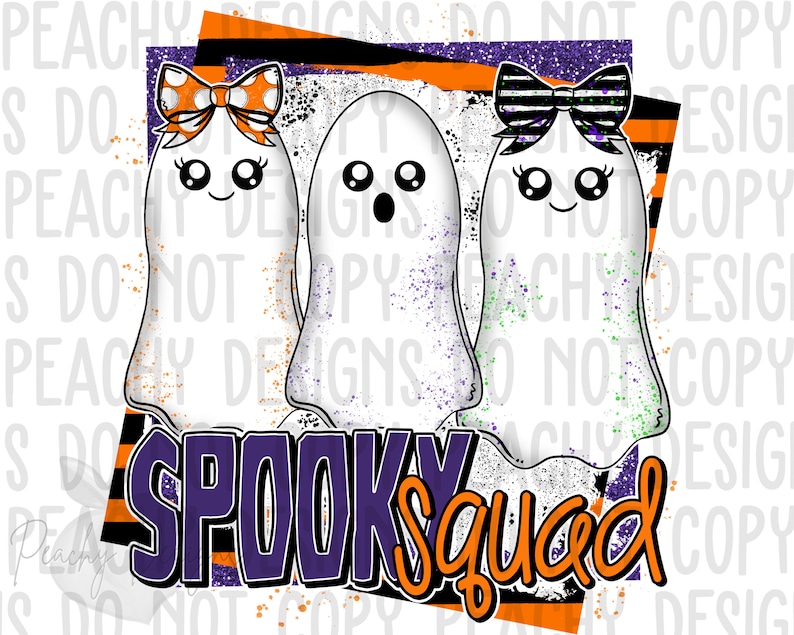 Spooky Squad Png, Halloween Sublimation, Digital Download, Cute Ghost ...