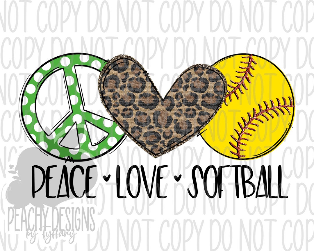 Softball Sublimation Png, Leopard Softball, Digital Download, Peace ...