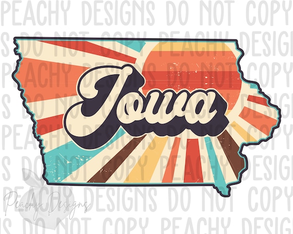 Retro Iowa Png Iowa State Png Iowa Clipart Sublimation - Etsy