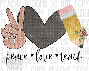 Peace Love Cook PNG Sublimation Designs Digital Download | Etsy