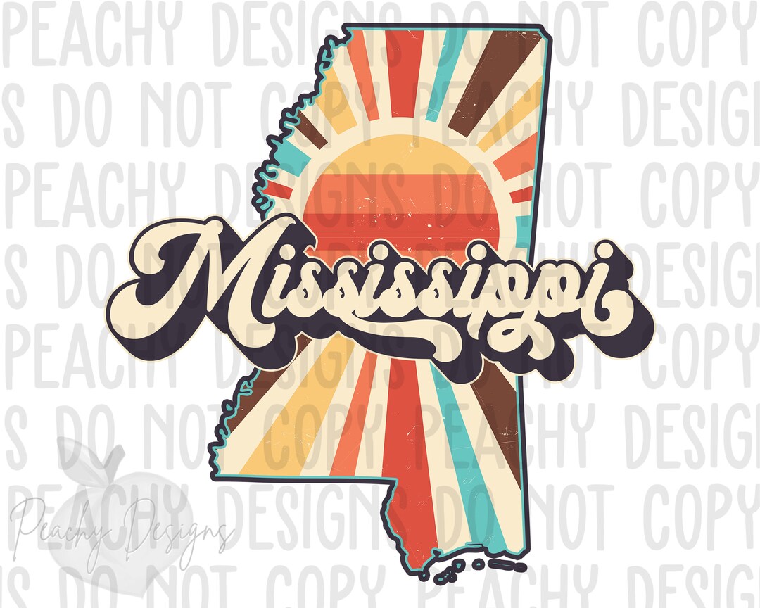 Retro Mississippi Png, Mississippi Png, State Clipart, Sublimation Designs, DTG, Mississippi ...