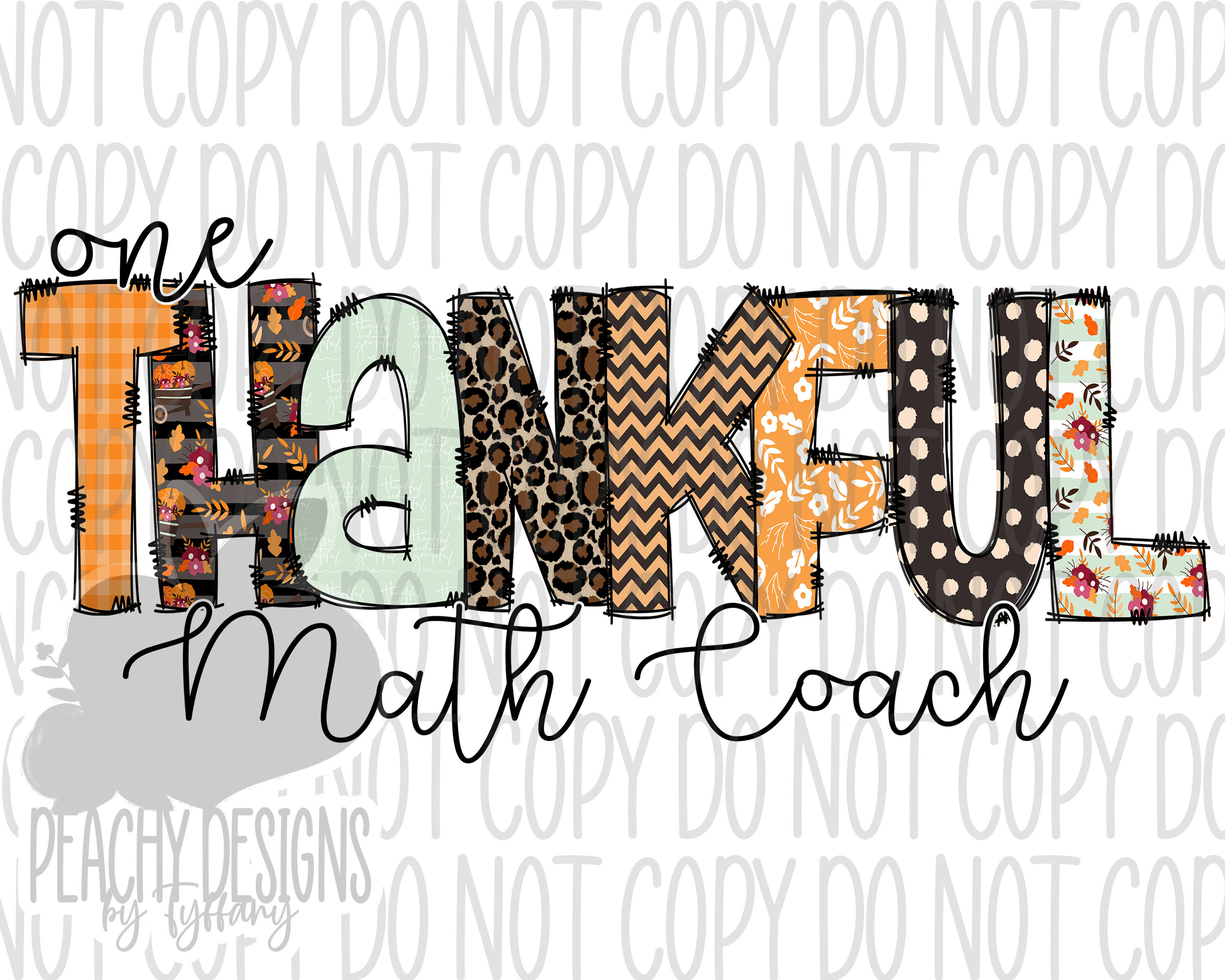 One Thankful Math Coach PNG, School Thanksgiving Design, Digital ...