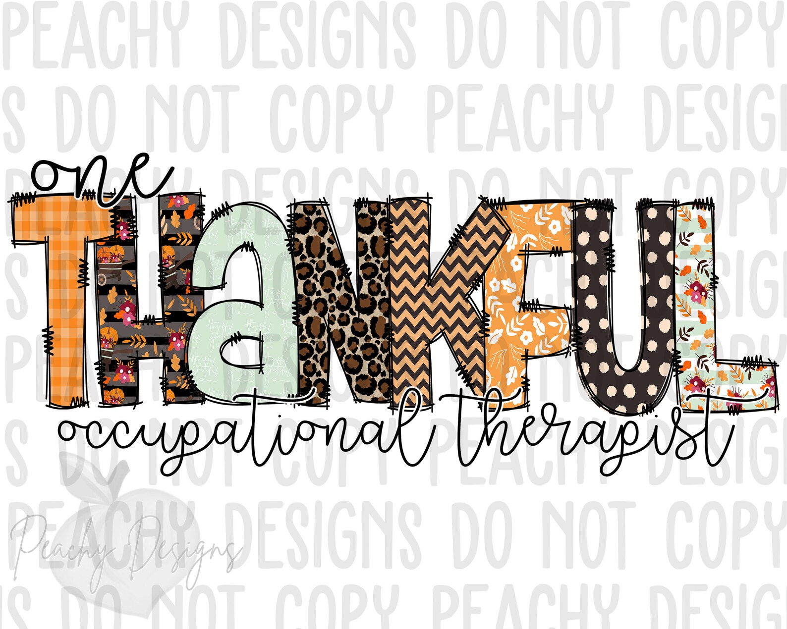 One Thankful Occupational Therapist PNG Thanksgiving Design - Etsy