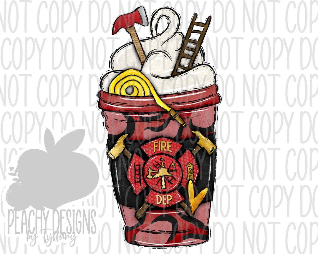 Fire Fighter Coffee Cup Png, Firefighter Latte, Digital Download, Thin ...