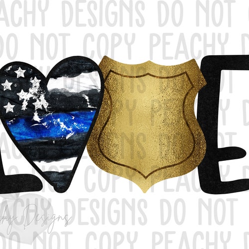 Love My Police Officer Sublimation Design DTG Printing - Etsy