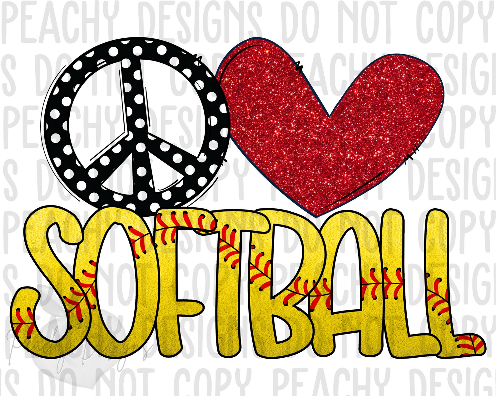 Peace Love Softball Png, Softball Sublimation, Softball Png, Digital ...