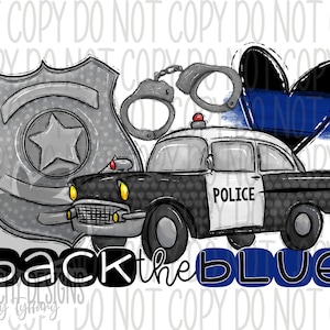 Back the Blue PNG Digital Download Thin Blue Line Police - Etsy