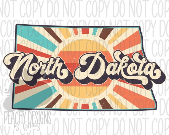 Retro North Dakota Png North Dakota State Png ND Clipart - Etsy