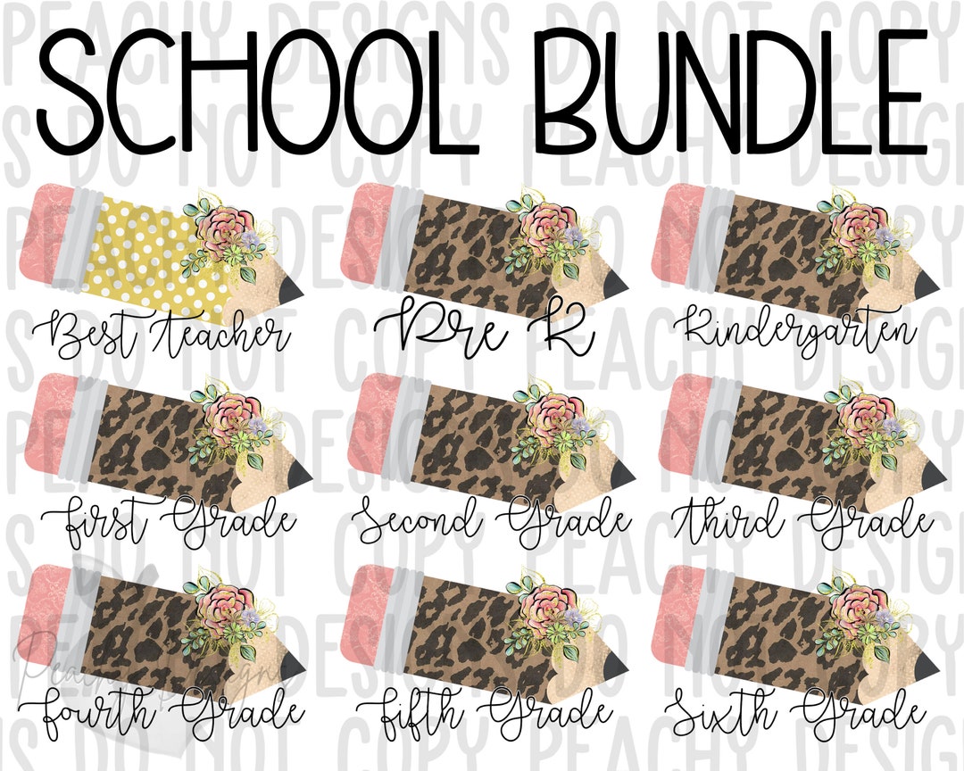 Leopard Pencil Grade Bundle PNG, Digital Download, Sublimation Designs ...