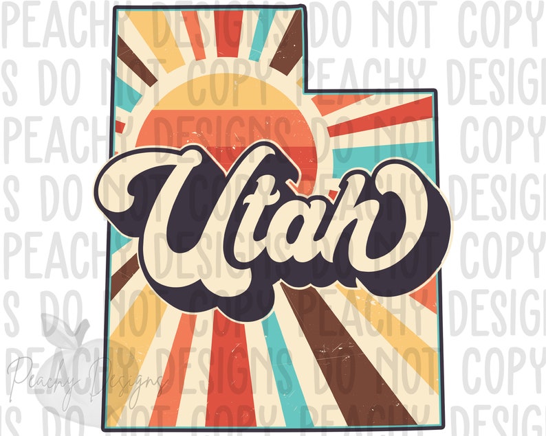 Retro Utah Png, Utah Png, Utah Clipart, Sublimation Designs, DTG, Utah ...