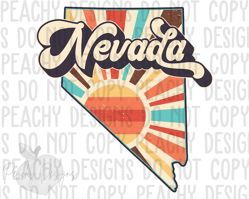 Retro Nevada Png Nevada State NV Clipart Sublimation - Etsy
