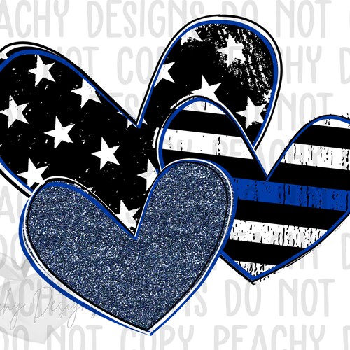 Back the Blue Heart PNG Digital Download Thin Blue Line PNG - Etsy