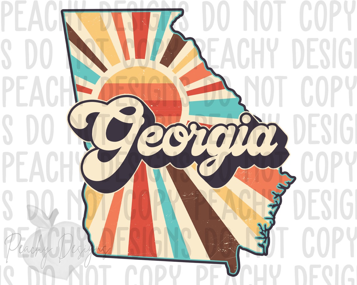 Retro Georgia Png, Georgia State Png, Georgia Clipart, Sublimation ...