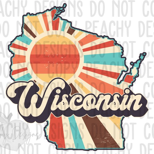 Retro Wisconsin Png Wisconsin State Wisconsin Clipart - Etsy