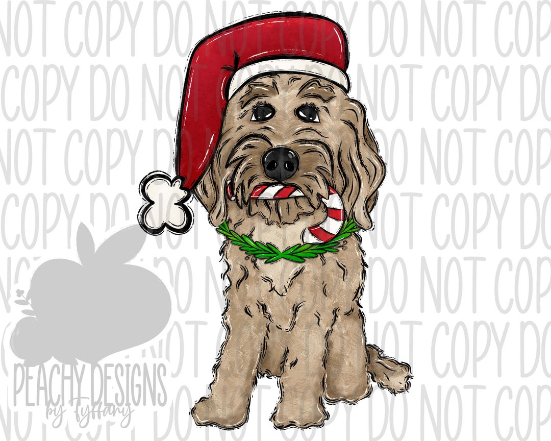 Santa Dog PNG, Christmas Design, Digital Download, DTG Designs, Golden ...