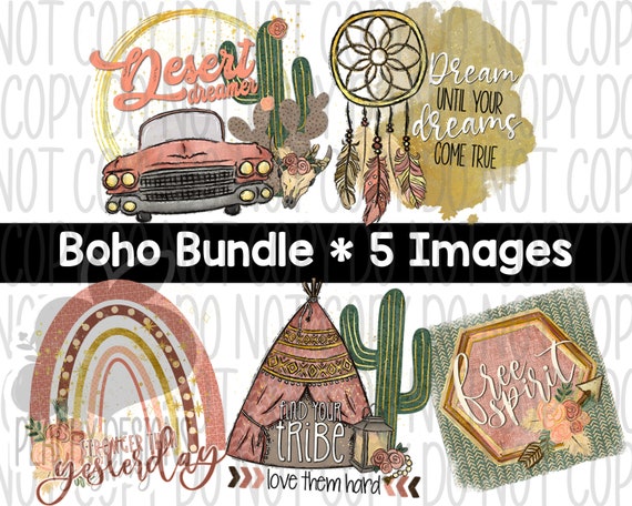 Boho Bundle PNG Digital Download Sublimation Designs - Etsy