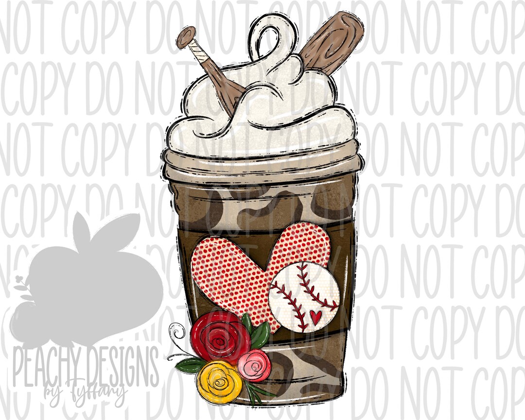 Baseball Coffee Cup Png, Baseball Latte, Baseball Sublimation, Digital ...