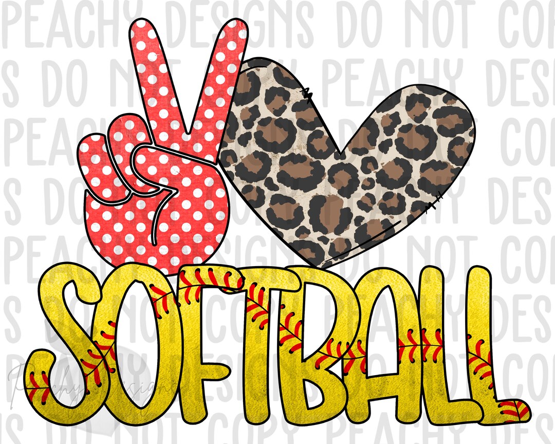 Peace Love Softball Png, Softball Sublimation, Softball Png, Digital ...