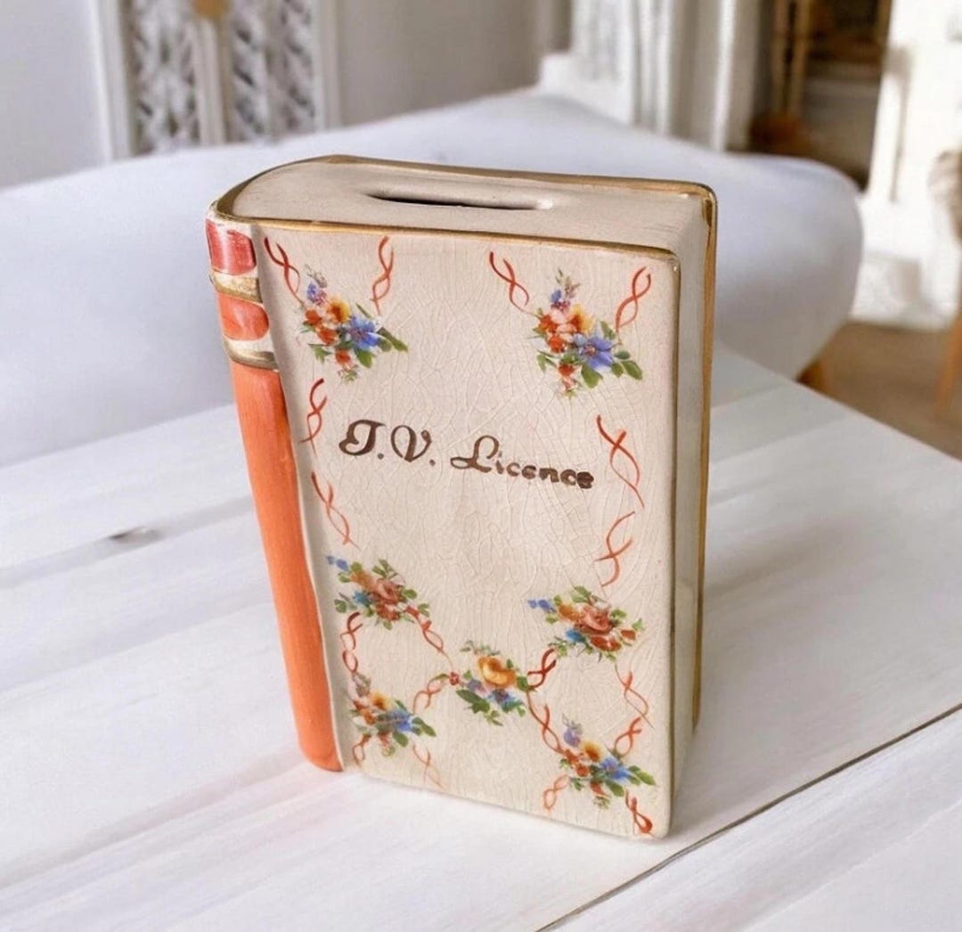 Vintage Kitsch Ceramic TV Licence Money Box Vintage Money Box - Etsy