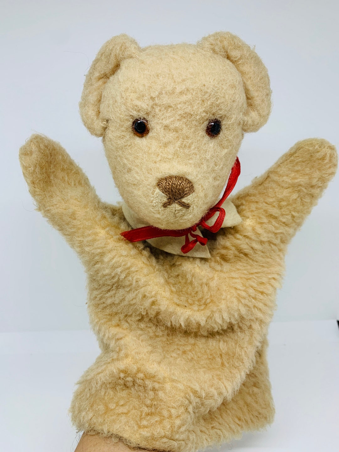 1950 Vintage Teddy Bear Hand Puppet - Etsy