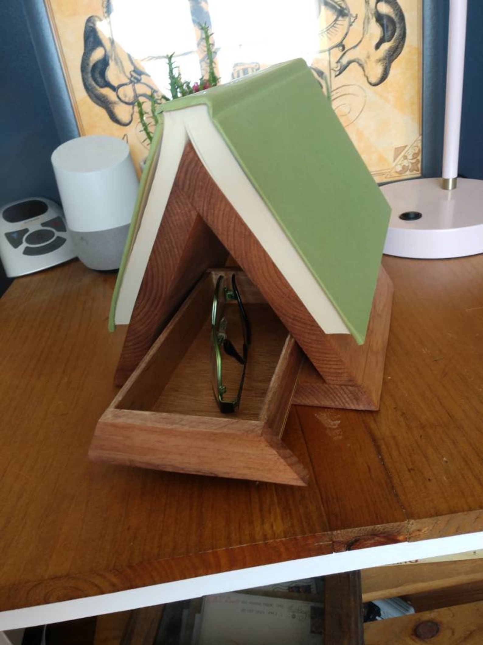 Night Stand Book Holder With Draw, Book Holder, Triangle Book Holder ...