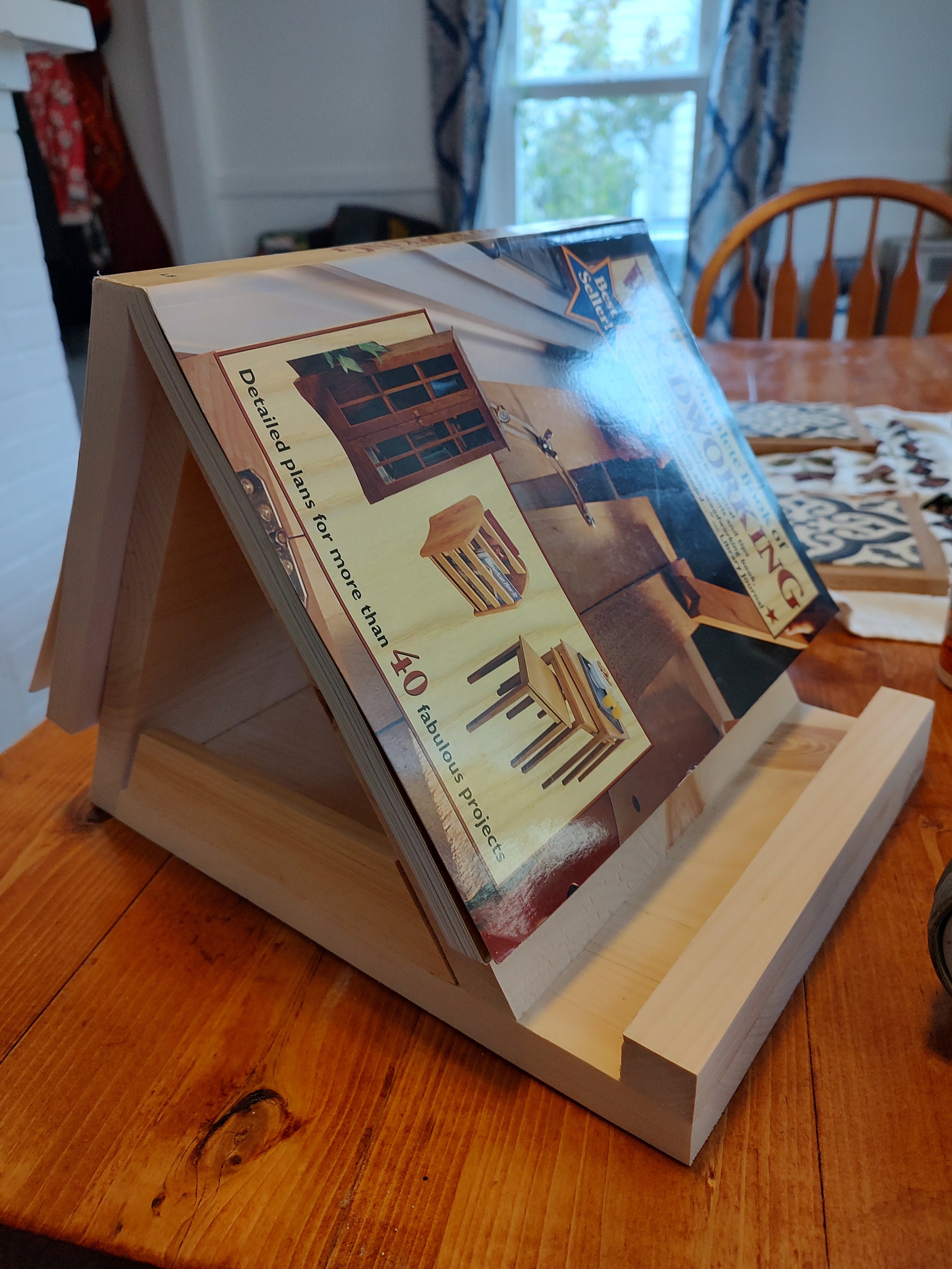 Triangle Book Holder, Recipe Book Holder, Tablet Holder, Night Stand ...