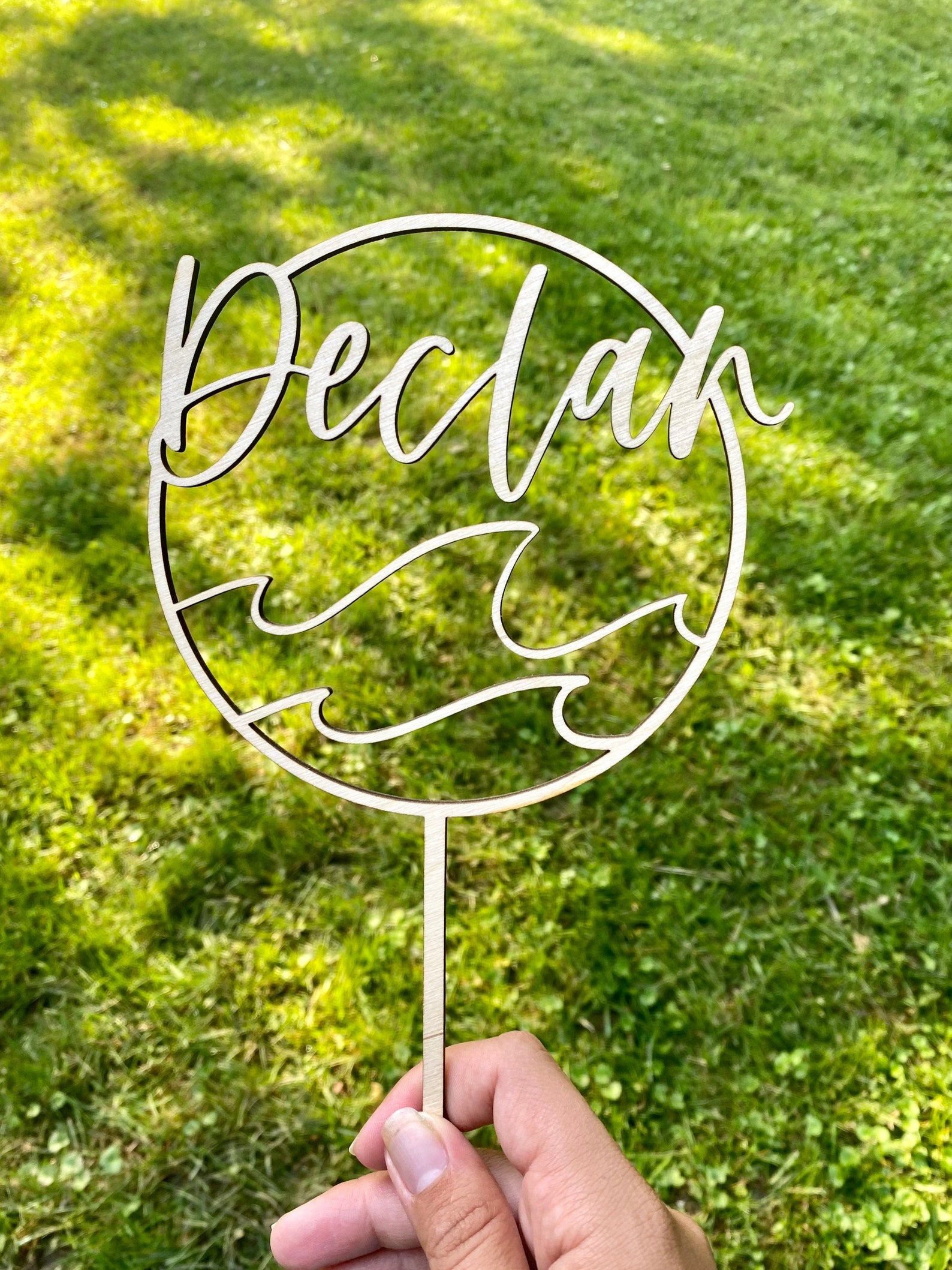 Waves custom cake topper, Laser cut beach birthday cake topper - Etsy.de