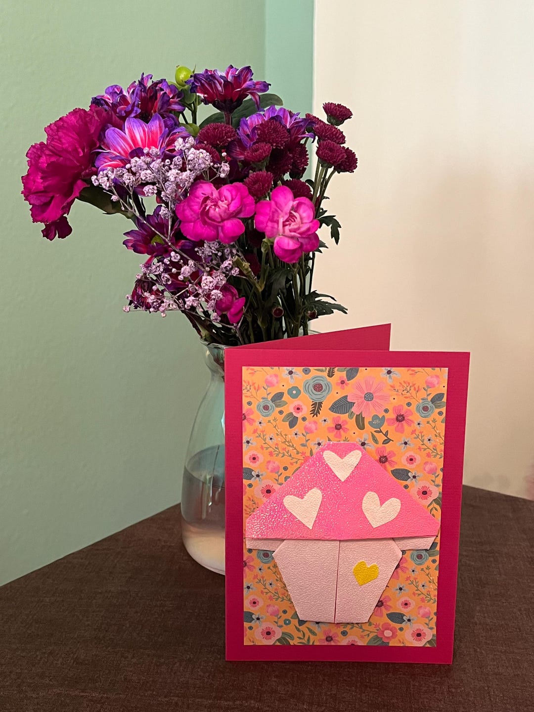 Origami Mushroom Card: Color Changing Paper, Friendship, Love - Etsy