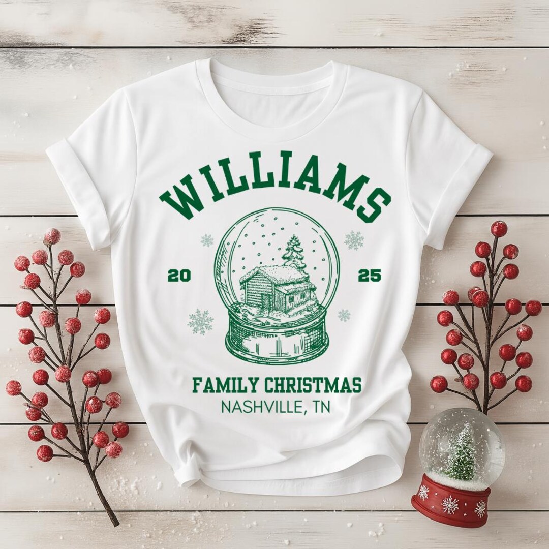 Personalized Family Christmas Snow Globe Shirt, Custom Name Year and ...