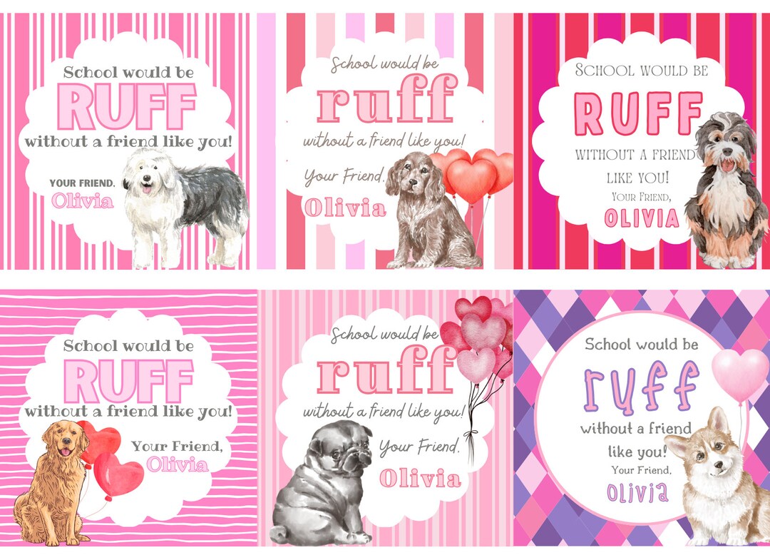 Would Be Ruff Dog Personalized Valentines Day Cards Digital or Printed ...
