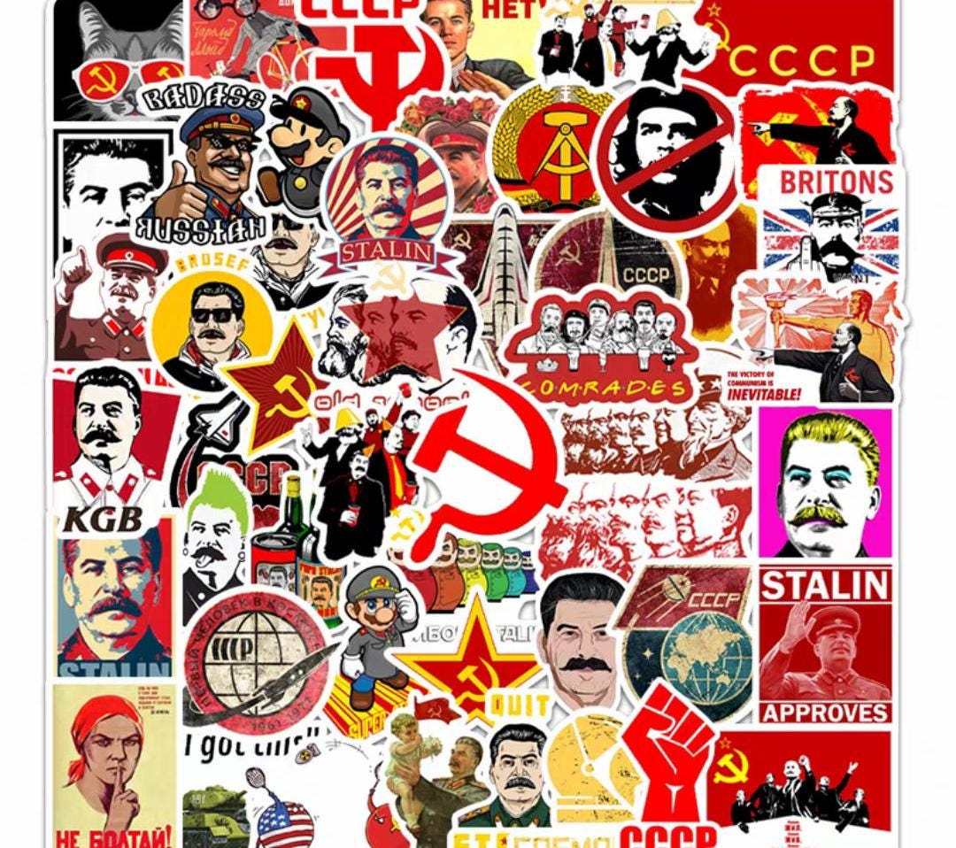 Vintage Soviet Union and Stalin Stickers Retro USSR Vinyl Decals ...