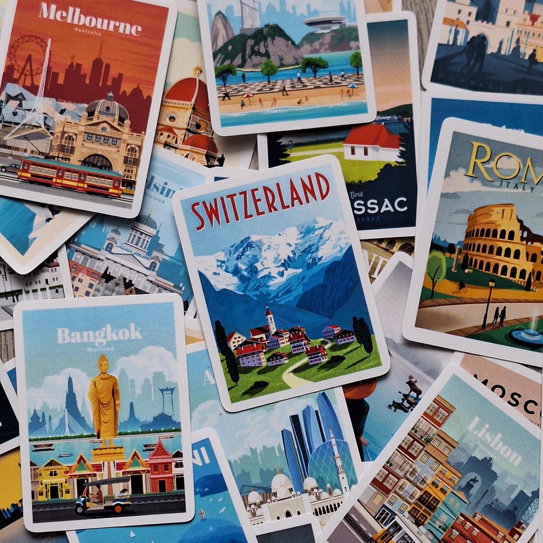 Travel City Stickers, Aesthetic Travel Stickers, Tourist Stickers ...